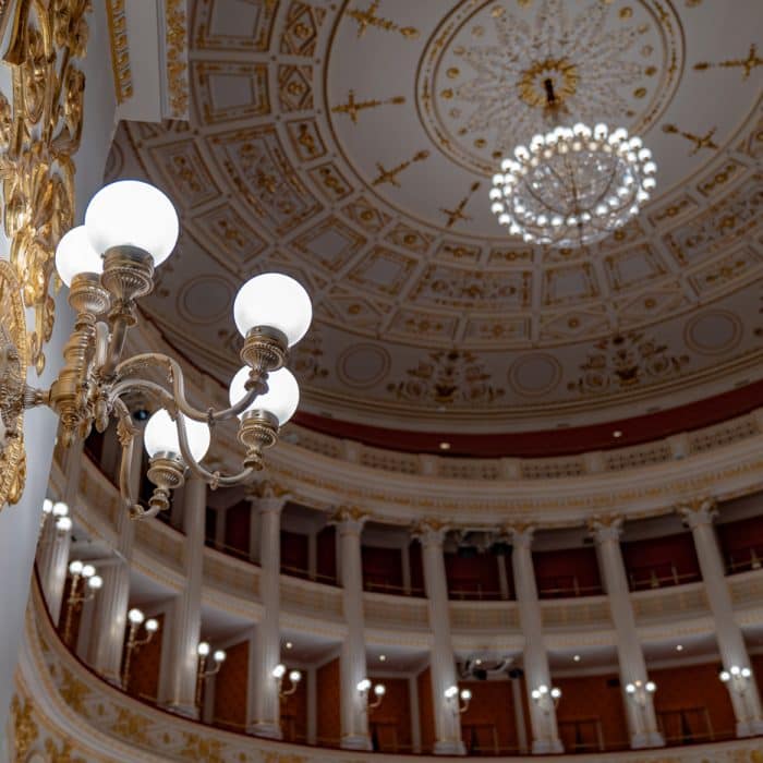 Handmade lightings and big classic chandelier for Galli theater in ...